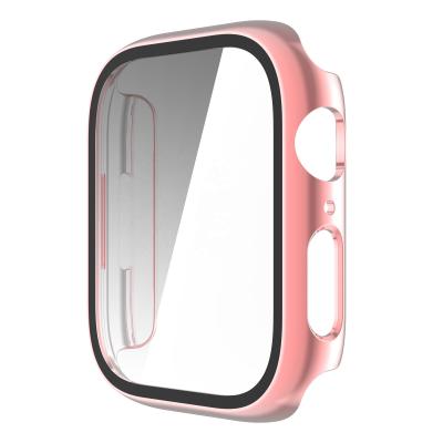 China Hot Selling Electroplated PC Tempered Glass Watch Cases for Apple Iwatch 7 41mm 45mm  Watch Cases Cover for sale