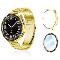 China Eraysun Hot Selling Watch Bezel + Tempered Glass + Electroplated Watch Cover Case for Samsung Watch 6 Classic 43mm and 47mm for sale