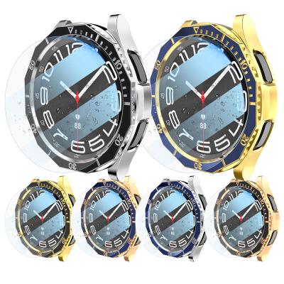 China Eraysun Hot Selling Watch Bezel + Tempered Glass + Electroplated Watch Cover Case for Samsung Watch 6 Classic 43mm and 47mm for sale