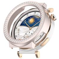 China Eraysun Luxury Diamond Crystal Bumper Protector Bling PC Hollow Case for Huawei Watch GT5 42mm Shell Watch Cover for sale