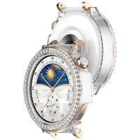 China Eraysun Luxury Diamond Crystal Bumper Protector Bling PC Hollow Case for Huawei Watch GT5 42mm Shell Watch Cover for sale