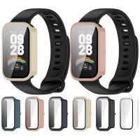 China Eraysun PC Case Glass for Xiaomi Band 9 Active Tempered Glass Shell Screen Protector for Redmi Band 3 Protective Watch Case for sale