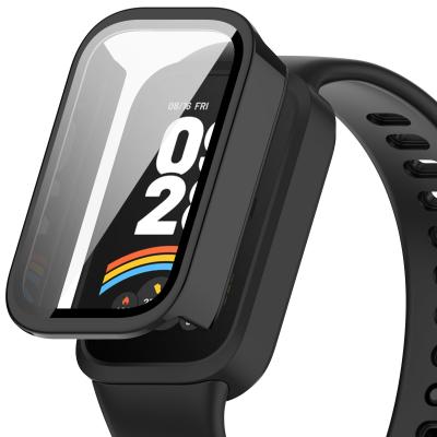 China Eraysun PC Case Glass for Xiaomi Band 9 Active Tempered Glass Shell Screen Protector for Redmi Band 3 Protective Watch Case for sale