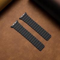 China Leather Magnetic Watch Strap Ultra 2 I Watch 7/8/9/10/11 Vintage Genuine Bracelet 42/44/45/49mm for Apple Watch Bands for sale