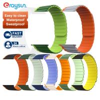 China Eraysun Silicone Magnetic Watch Bands Sport Two Colors 42/44/45/49mm I Watch 8/9/10 Custom Rubber Ultra 2 for Apple Watch Strap for sale