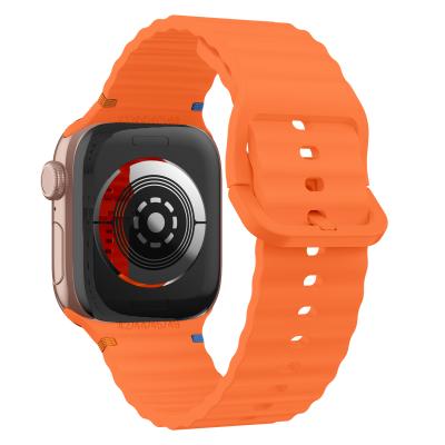 China Eraysun Adjustable Soft Rubber Watch Straps 42/44/45/49mm Breathable Replaceable Sport Waterproof Smartwatch Band for sale