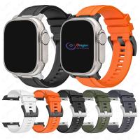 China Eraysun Sport Silicone Mens Watch Band Breathable Ultra Watch 49mm Strap for Apple I Watch 10/9/8 Replacement Custom Wristband for sale