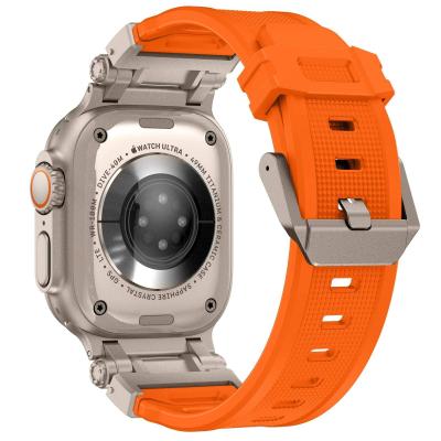 China Eraysun New Sport Classic Silicone Strap for Appl Ultra 2 Metal Connector Watch Band 42 44 45 49mm Rubber I Watch Bands 8/9/10 for sale