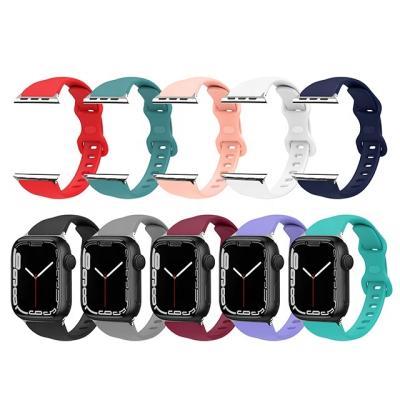 China High Quality Silicone Watch Bands Sport Strap for Apple Watch 7 6 5 4 3 2 1 38mm 40mm 42mm 44mm Rubber Watch Strap for sale