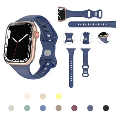 China Silicone Replacement Strap Silicone Watch Bands Strap for Apple Watch 7 6 5 4 3 2 1 38 40mm 41mm 42mm 44mm  45mm Watch Bracelet for sale