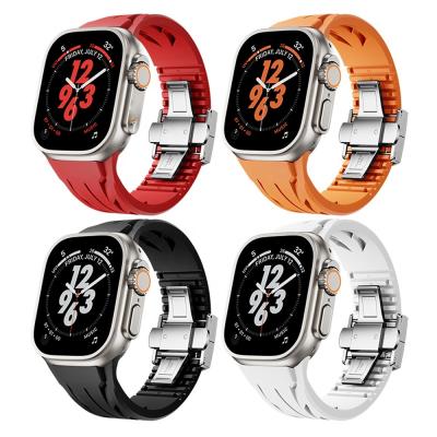 China Eraysun Silicone Ultra 2 Watch Strap Luxury Adjustable Breathable Sport 42/44/45/49mm I Watch Straps 10/9/8 for Apple Watch Band for sale