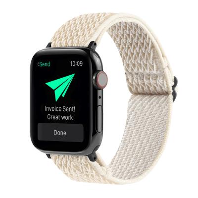 China Stretchy Wave Pattern Nylon Bands Compatible With Apple Watch 7 6 5 4 3 2 1 Adjustable Braided Sport  Elastics Women Men Strap for sale