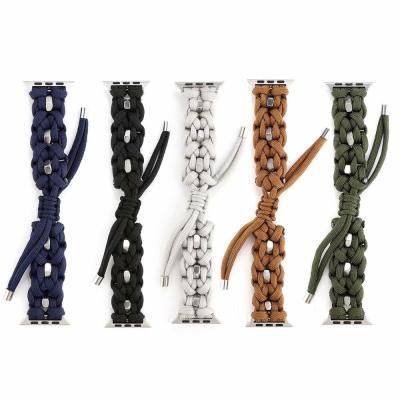 China Outdoor Sports Woven Nylon Rope Bracelet Strap for Apple Watch Band 38mm 42mm 40mm 44mm for IWatch 5 4 3 2 1 Wrist Band for sale