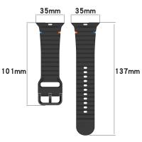 China Eraysun Colorful Buckle Wave Texture Rubber Straps Custom I Watch 10/9/8 Ultra 42/44/45/49mm Sport Silicone for Apple Watch Band for sale