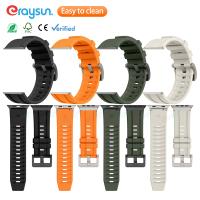 China Eraysun HNBR Soft Silicone Band Luxury Titanium Connectors Buckle I Watch 10 9 8 7 Ultra 2 1 42/44/45/49mm for Apple Watch Strap for sale