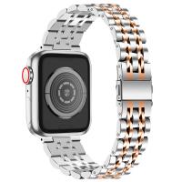China Seven Beads Stainless Steel Watch Band for Apple Watch Series 7 6 5 4 3 2 1 Watch Strap 41mm 45mm 40mm 44mm for sale