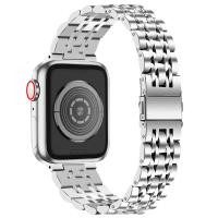 China Seven Beads Stainless Steel Watch Band for Apple Watch Series 7 6 5 4 3 2 1 Watch Strap 41mm 45mm 40mm 44mm for sale