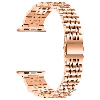 China Seven Beads Stainless Steel Watch Band for Apple Watch Series 7 6 5 4 3 2 1 Watch Strap 41mm 45mm 40mm 44mm for sale