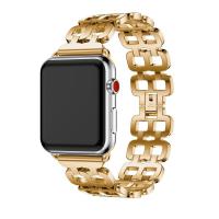China Newest Chain Strap for IWatch Rose Gold Metal Stainless Steel Strap Band for Apple Watch Series 4/3/2/1 Men Women for sale