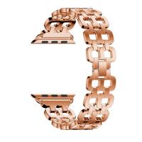 China Newest Chain Strap for IWatch Rose Gold Metal Stainless Steel Strap Band for Apple Watch Series 4/3/2/1 Men Women for sale