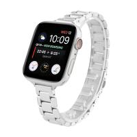 China Slim Stainless Steel Watch Band for Apple Watch Series 7 6 5 4 3 2 1 Buckle Three Bead Watch Strap 41mm 45mm 40mm 44mm for sale