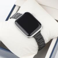 China Slim Stainless Steel Watch Band for Apple Watch Series 7 6 5 4 3 2 1 Buckle Three Bead Watch Strap 41mm 45mm 40mm 44mm for sale