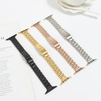 China Slim Stainless Steel Watch Band for Apple Watch Series 7 6 5 4 3 2 1 Buckle Three Bead Watch Strap 41mm 45mm 40mm 44mm for sale