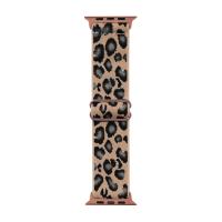 China Luxury Leopard Nylon Elastic Loop Strap for Apple Watch Series 11 10 9 Replacement Wristband Adjustable for Apple Watch Straps for sale