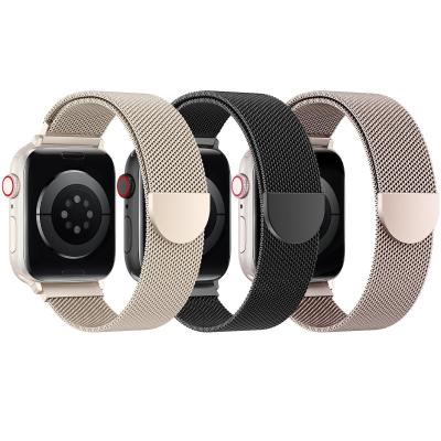 China Solid Stainless Steel Watch Band for Apple Watch Ultra 3 2 Series 11 10 9 SE 3 2 42mm 46mm 49mm Milanese Loop Mesh Metal Strap for sale