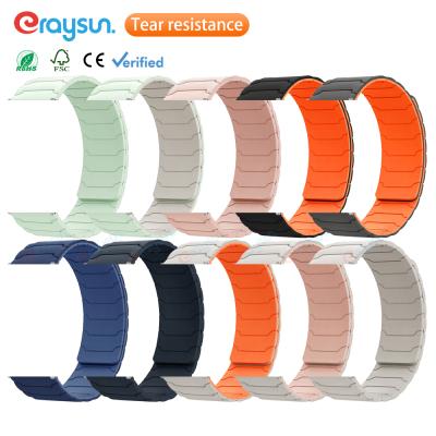 China Eraysun Sport Two Colors Ultra 2 I Watch 7/8/9/10 Adjustable Magnetic Silicone Watch Strap 42/44/45/49mm for Apple Watch Bands for sale