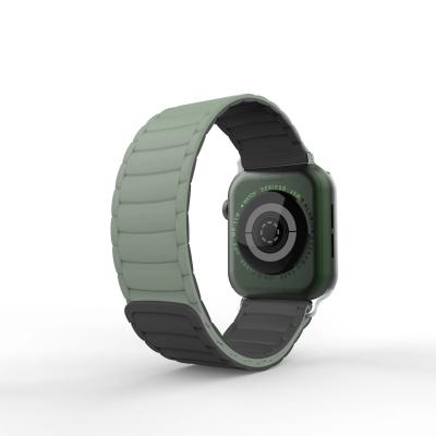 China Magnetic Loop Soft Silicone Watch Bands Ultra 2 Bracelet Custom for Apple Watch Rubber SE/7/8/9/10/11 Straps 45mm 49mm for sale
