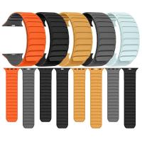 China Eraysun Magnetic Loop Silicone Strap Dual Color Custom Rubber Replaceable Ultra 2 Sport I Watch 10 9 8 7 for Apple Watch Bands for sale