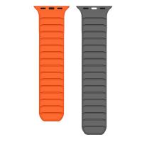 China Eraysun Magnetic Loop Silicone Strap Dual Color Custom Rubber Replaceable Ultra 2 Sport I Watch 10 9 8 7 for Apple Watch Bands for sale