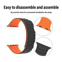 China Eraysun Comfortable Rubber Silicone Strong Silicone Magnetic Band Luxury I Watch 8/9 Ultra 2 Smart Watch Strap for sale