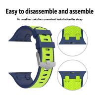 China Luxury for Apple Watch Band Series 11 10 9 8 44mm 45mm 49mm Ultra 2 3 Custom Designer Double Color Silicone Sport Wrist Bands for sale