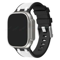 China Luxury for Apple Watch Band Series 11 10 9 8 44mm 45mm 49mm Ultra 2 3 Custom Designer Double Color Silicone Sport Wrist Bands for sale