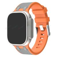 China Luxury for Apple Watch Band Series 11 10 9 8 44mm 45mm 49mm Ultra 2 3 Custom Designer Double Color Silicone Sport Wrist Bands for sale