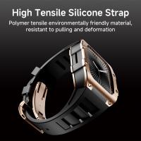 China Eraysun Stainless Steel Case Watch Band for Apple Watch Series 10 46mm Luxury Protector Fashion Silicone Modification Kit Strap for sale