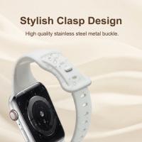 China Soft Silicone Wristband Sport Watch Band 44mm 42mm 41mm for Apple Watch Series 11 10 9 8 SE 3 2 Silicone Rubber Strap for Women for sale