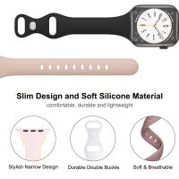 China Soft Silicone Wristband Sport Watch Band 44mm 42mm 41mm for Apple Watch Series 11 10 9 8 SE 3 2 Silicone Rubber Strap for Women for sale