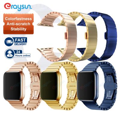 China Eraysun Stainless Steel Link for Apple Watch Band Series SE 7 8 9 10 Butterfly Ultra 1 2 49mm 42mm 44mm 40mm Metal Watch Strap for sale