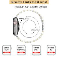 China PVD Coated Metal Watch Band for Apple Watch Ultra 3 2 Series 11 10 9 Se 3 2 46mm 49mm Stainless Steel Silver Link Bracelet for sale