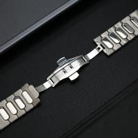 China Eraysun Hot Selling Shiny Ellipse Clasp  Butterfly Buckle Titanium Watch Band for Apple  Watch for sale