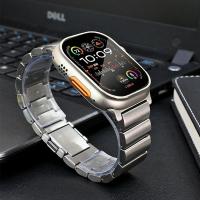 China Luxury Large Grains Magnetic Buckle Titanium 42/44/45/4649mm Watch Band for Apple Series 11/10/9/8/7 Watch Strap for sale