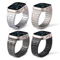 China Eraysun Magnetic Titanium Watch Band Luxury Custom Mens Replacement 49/45/44/42mm I Watch Ultra 2 Mens Metal Strap for Apple for sale