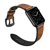 China ERAYSUN Vintage Genuine Leather Watch Band for Apple Watch Series 9 Ultra 2  41mm 45mm 49mm Leather Watch Strap for sale