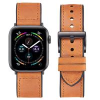 China ERAYSUN Vintage Genuine Leather Watch Band for Apple Watch Series 9 Ultra 2  41mm 45mm 49mm Leather Watch Strap for sale