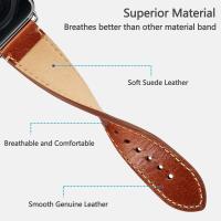 China Eraysun Leather Watch Straps Genuine Italian Frosted Leather Straps Crazy Horse Vintage Band First Layer Sports for Watch Band for sale