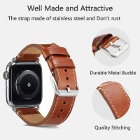 China Eraysun Leather Watch Straps Genuine Italian Frosted Leather Straps Crazy Horse Vintage Band First Layer Sports for Watch Band for sale