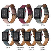 China Eraysun Leather Watch Straps Luxury First Layer Cowhide Sports Smart Genuine Leather Watch Band for Apple Watch Bands 38mm 42mm for sale